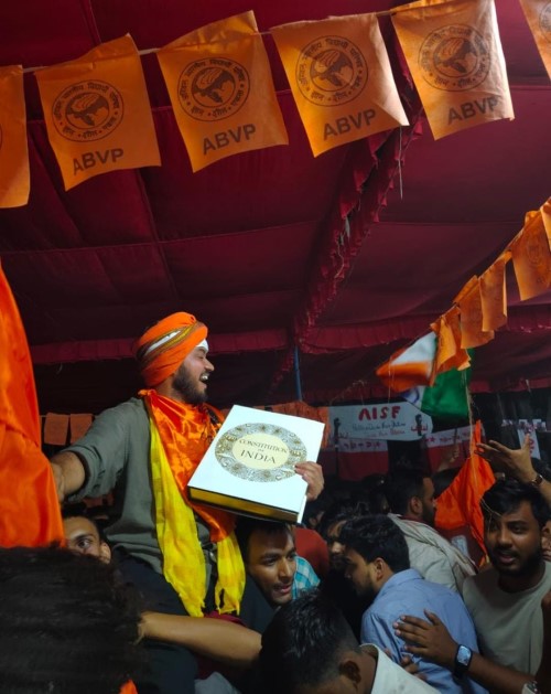 A Glorious Shankhnaad in Battle for Swarajya in JNU: ABVP Secures Joint Secretary and 23 ...